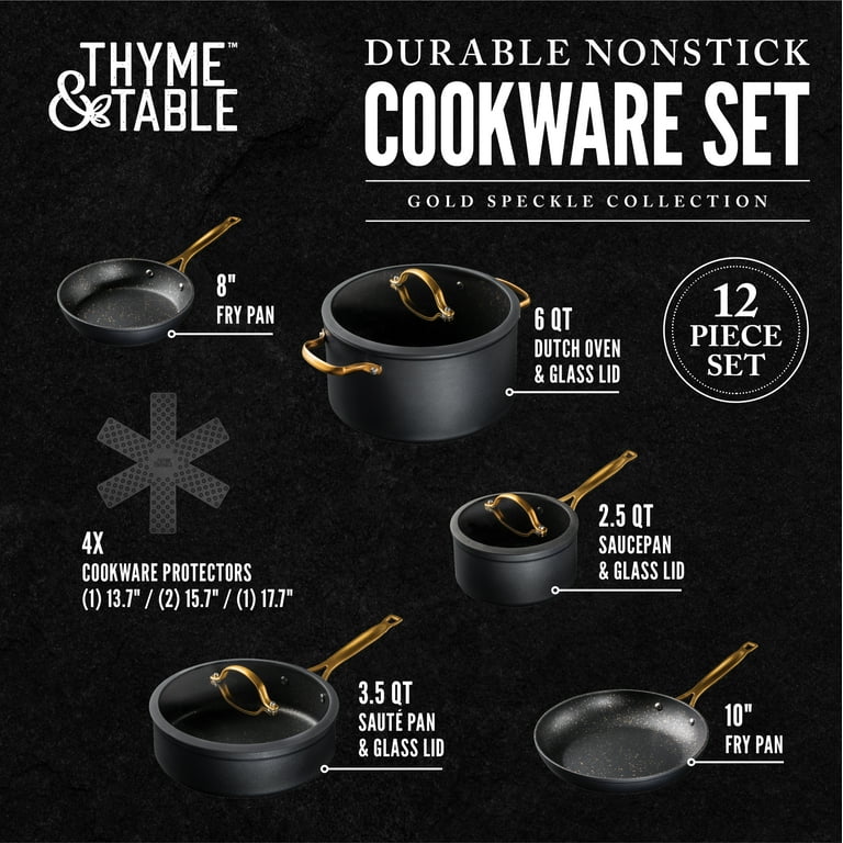 Thyme And Table Cookware Set Black And Gold Review: Luxe Elegance ...