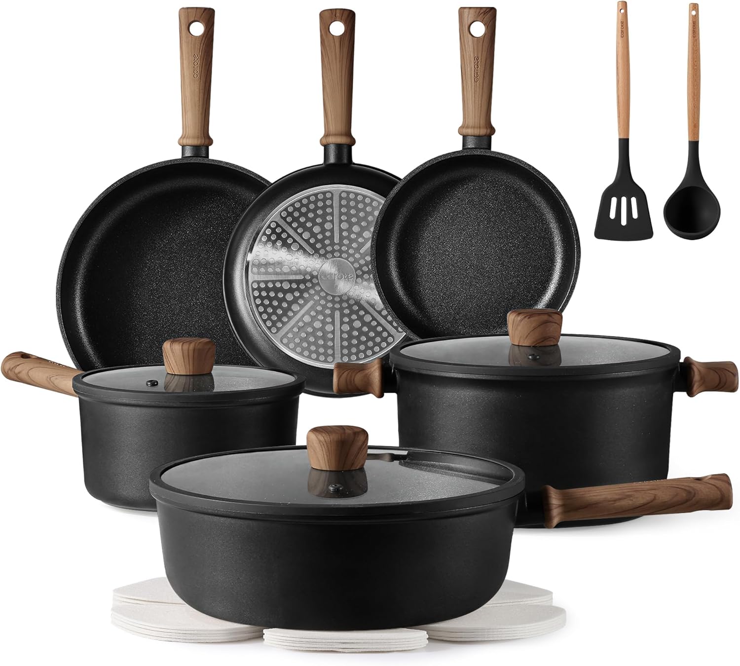 CAROTE Nonstick Pots and Pans Review: 15-Piece Induction Kitchen Cookware with Detachable ...