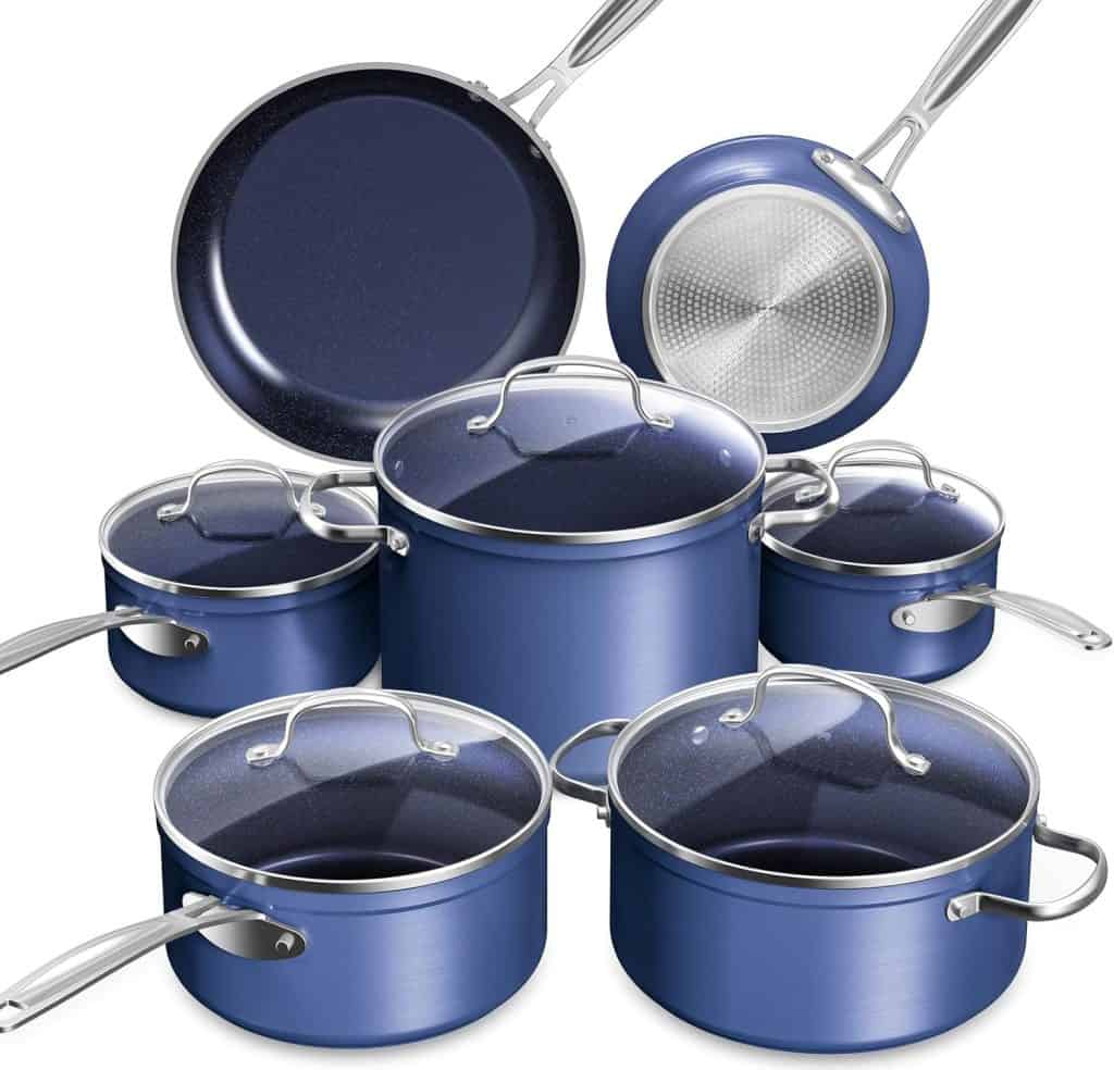 Nuwave Healthy Duralon Blue Ceramic Nonstick Cookware Set Review ...